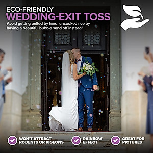 Wedding Bubbles Bulk - White Star Top Wands (100 Count) Individual Mini Bubble Wand Favors for Weddings, Celebration Party Favor for Guests - Stock Your Home