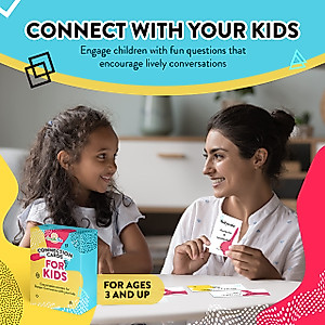 CreateFun Connection Cards for Kids - 101 Family Conversation Starters for a Deeper Connection - Engaging and Fun Conversation Cards for Ages 3 and Up to Help Improve Self-Confidence and Family Bond