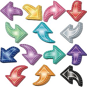 42 Pcs Marquee Mini Arrows Magnetic Accents Arrows Magnetic Borders for Classroom Whiteboard Colorful Arrows for Whiteboard Classroom Home Office Decor