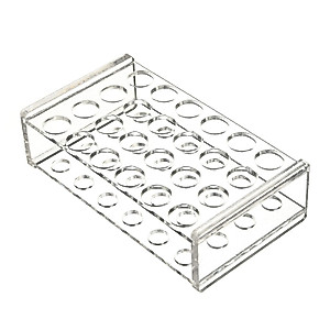 Othmro 2pcs Transparent Acrylic Test Tube Holder Rack,Centrifuge Tube Holder,Plastic Stand for Labortory Holder 14mm 24Holes Suitable for 5ml Test Tubes