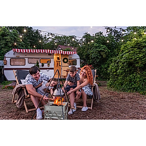 KAMPKEEPER Fire Pit 18 Inch Outdoor Wood Burning Fire Pit,Portable Fire Pit for Camping, Beach Parties,and More,Included Heat Shield for Leave No Trace Fires