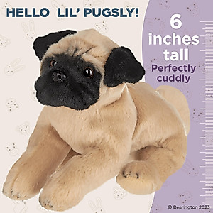 Bearington Lil' Pugsly Small Plush Pug Stuffed Animal Puppy Dog, 6 inch