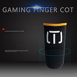 QUS 3 Pair Gaming Finger Sleeves Breathable Fingertips Gameler Sweatproof Games-Slip Thumb GR9l5 Gloves for Mobile