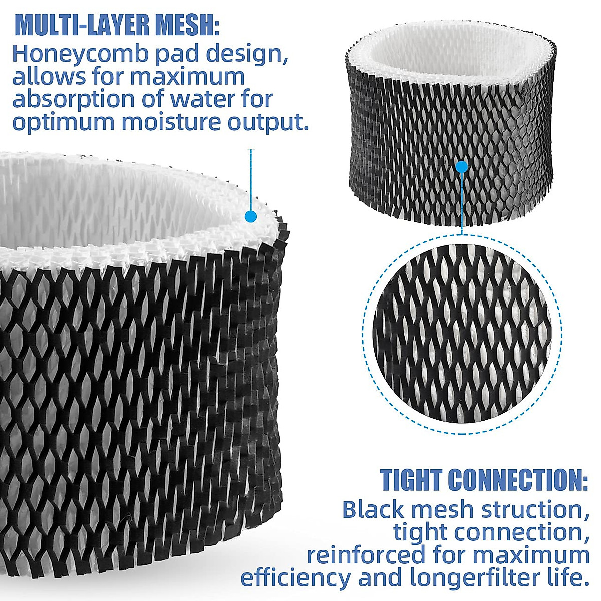 Ximoon HWF62 Humidifier Filter A Replacement for Holmes & Sunbeam Humidifier Filter Models HM1701, HM1761, HM1300 & HM1100; Compare to Part # HWF62, HWF62D (2)