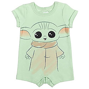 STAR WARS The Mandalorian The Child Newborn Baby Boys Romper and Sunhat Green 6-9 Months