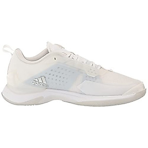 adidas Women's Avacourt Tennis Shoe, White/White/Silver Metallic, 9