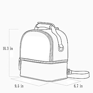 JforSJizT Breastmilk Bottles Cooler Bag with Ice Pack,Nylon Breast Pump Bag Backpack with Cooler Compartment,Double Layer Breast Pump Carrying Bag for Nursing Moms,Fits 6 Bottles Up to 9 Ounces，Colors