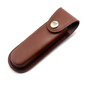 Folding Blade Pocket Knife Sheath 5 Inch Leather Knife Sheath Leather Case with Snap Closure Belt Loop Case Leather Pouch Folding Knife Sheath Holder