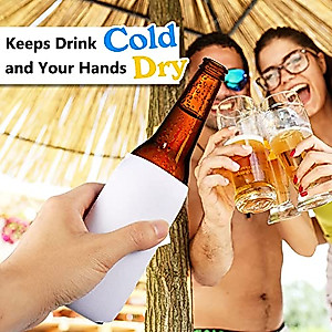 Sublimation Blanks Slim Beer Can Coolers Sleeves,12oz Neoprene Soft Insulated Reusable Drink Caddies for Water Bottles or Soda,Collapsible Blank DIY Customizable for Parties, Events or Weddings 12pcs