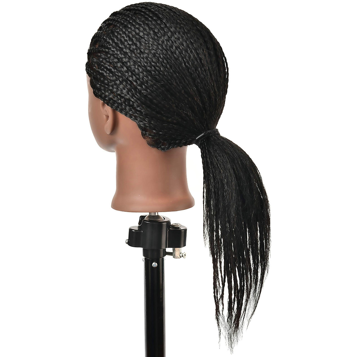 RIHANNAHAIR 100% Real Human Hair Mannequin Head with Stand Manikin Cosmetology Doll Training Head for Hairdresser Practice Braiding Styling Coloring Bleaching Dyeing Curling Cutting Display