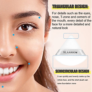 6 Pieces Powder Puff for Face Powder Makeup Puff Velour Soft Triangle Powder Puffs for Loose Powder Mineral Powder Setting Powder Puffs Blender Wet Dry Cosmetic Foundation Sponge Makeup Tool