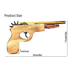xinlong 2 Pcs Wooden Rubber Band Gun Quality Wood & Handmade Kids Outdoor Toy 9 Inches Length