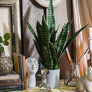 Bird Fiy Artificial Snake Plants 30" Faux Agave Fake Sansevieria Artificial Silk Plant for Home Garden Office Store Decoration 4 Pcs (Green)