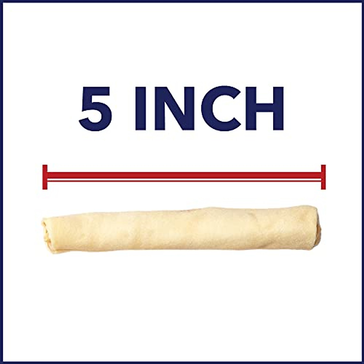 Pet Factory 100% Made in USA Beefhide 5" Chip Rolls Dog Chew Treats - Natural Flavor, 22 Count/1 Pack