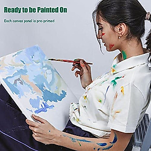 Gredak Canvases for Painting,12-Pack 8x10IN,100% Cotton Painting Canvas Panels, Canvas Boards for Painting, Art Supplies,for Oil Paint, Acrylic Paint, Gouache, Watercolors