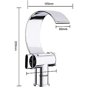 Kitchen Taps Kitchen Tap Faucets Basin Faucet Bathroom Basin Mixer Waterfall Spout Mixer Taps Chrome Bath Faucet Deck Mounted Water Mixers, Bathroom Faucet