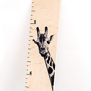Headwaters Studio Animals Growth Chart for Kids - Baby Height Chart Height Tracker Kids Wooden Growth Chart for Wall Grow Chart Height Chart for Kids Safari Nursery, Giraffes - 46"x75"x.25