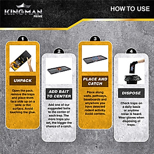 KINGMAN PRIME Mouse Trap Rat Trap Glue Trap/Board (Large Size) (6 Pack / 12 Traps) Rodent Trap Safe Easy Non-Toxic