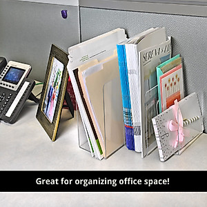 Azar Displays 255080 Small Standing File Holder/Sorter Desk Organizer, 4-Pack, Clear