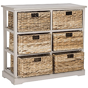 Safavieh American Homes Collection Keenan Distressed Black 6 Wicker Basket Storage Chest