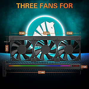 ASIAHORSE Graphic Card Cooler 3 x 92mm Fan with Led Frame,Support ASUS Aura SYNC/MSI Mystic Sync/ASROCK Aura RGB/GIGABYTE RGB Fusion (5V 3 Pin Addressable headers)