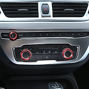 3 Pcs Car Aluminum Alloy Rear View Mirror Adjustment and Volume Knob Cover Trim Compatible with Toyota Supra GR A90 A91 MK5 2018 2019 2020 2021 2022 2023 2024 BMW Series 1 2017 2018 2019 2020 (Red)