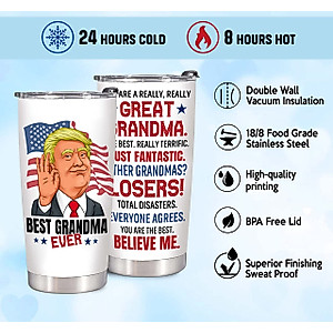 Gifts for Grandma from Grandchildren - Great Grandma Gifts - Christmas Gifts for Grandma - Grandma Christmas Gifts - Grandma Birthday Gifts for Grandma, Grandma Gift Ideas - Grandma Tumbler 20Oz