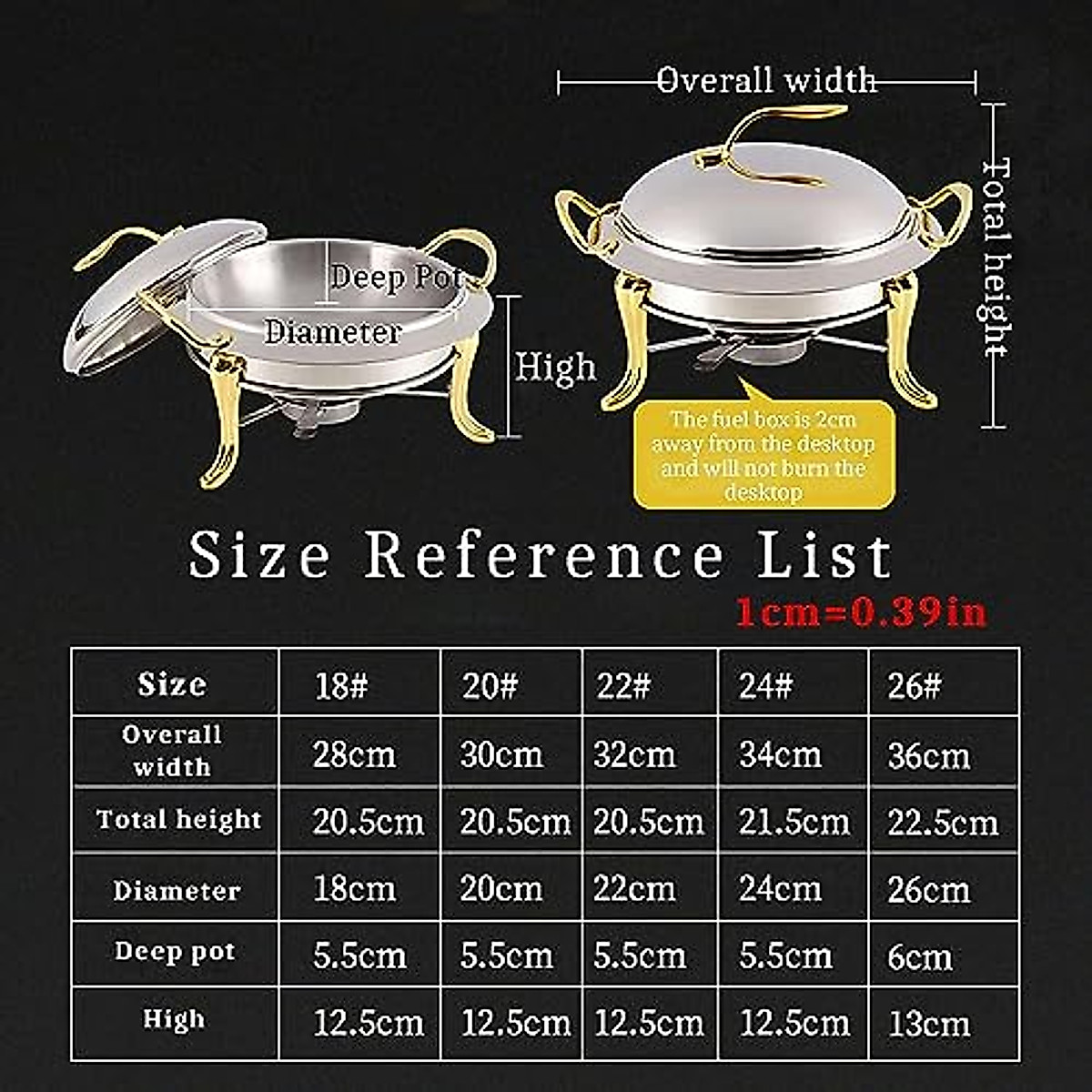FLTRGO Chafing Dishe Food Warmers, Stainless Steel Buffet Server Trays W/Food Pan, Pot Lid, Solid Stand and Fuel Holder, for Parties, Weddings and Events