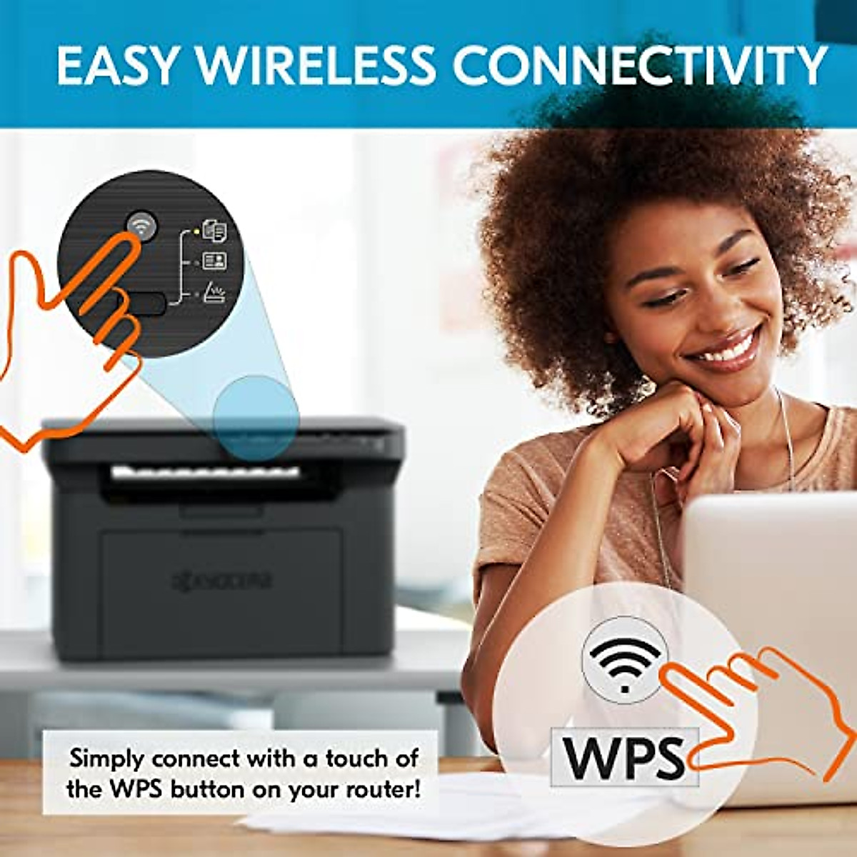Kyocera MA2000w Multifunctional Monochrome Laser Printer (Print/Copy/Scan), 21 ppm, Wireless & USB 2.0, 600dpi, 2 Digits LED Display, 150 Sheet Capacity, ID Card Copy, 50 Sheet Output Tray, 64MB