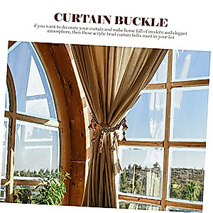 RUNROTOO 2pcs Braided Curtain Ties Outdoor Decoration Crystal Holder Magnetic Ties Curtain Holder Rope Curtain Tiebacks Handmade Holdbacks Shower Curtain Tie Backs Curtain Accessory Bohemia