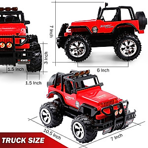 Remote Control Truck for Boys 4-7, High Speed Off Road 1:16 Pick-up Toys RC Car Monster Truck 2.4Ghz with LED Headlight Crawler for Kids