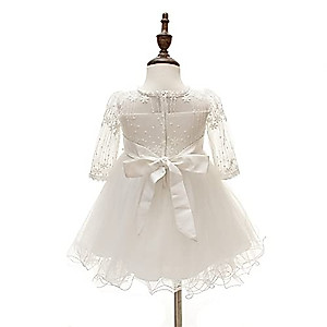 Coozy Baby Girls Dresses Christening Baptism Gowns, Ivory, Size 0-6 Months