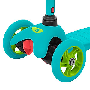 Retrospec Chipmunk Kick 3 Wheel Scooter for Kids, Toddlers, Girls & Boys - Padded Handlebars, PU Wheels, & Extra Wide Non-Slip Deck - Children 5 Years & Up - Turquoise