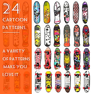 38 Pieces Finger Skateboards Toy Skateboard Fingerboards Mini Skateboards for Fingers Creative Fingertips Movement Party Favors Novelty Toys Decorations Supplies for Teens and Adults, Random Style