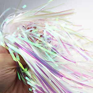 200 Grams Sparkly Iridescent Film PP Hamper Shreds & Strands Shredded Crinkle Confetti for DIY Gift Wrapping & Basket Filling