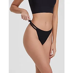 DAOAO Seamless Thongs for Women G String No Show T-Back Tangas Stretch Cheeky Panties Cute Straps Sexy Underwear 4 Pack（Black/Nude,M