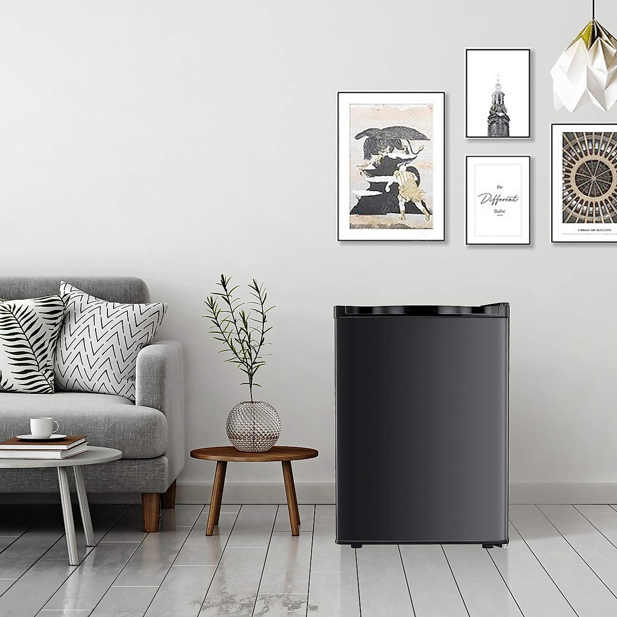 Antarctic Star Upright Freezer 3.0 Cu.ft, Compact Mini Freezer with Reversible Single Door, Temperature Control, Removable Shelves, Small freezer Stainless Steel for Dorms Home Office, Black