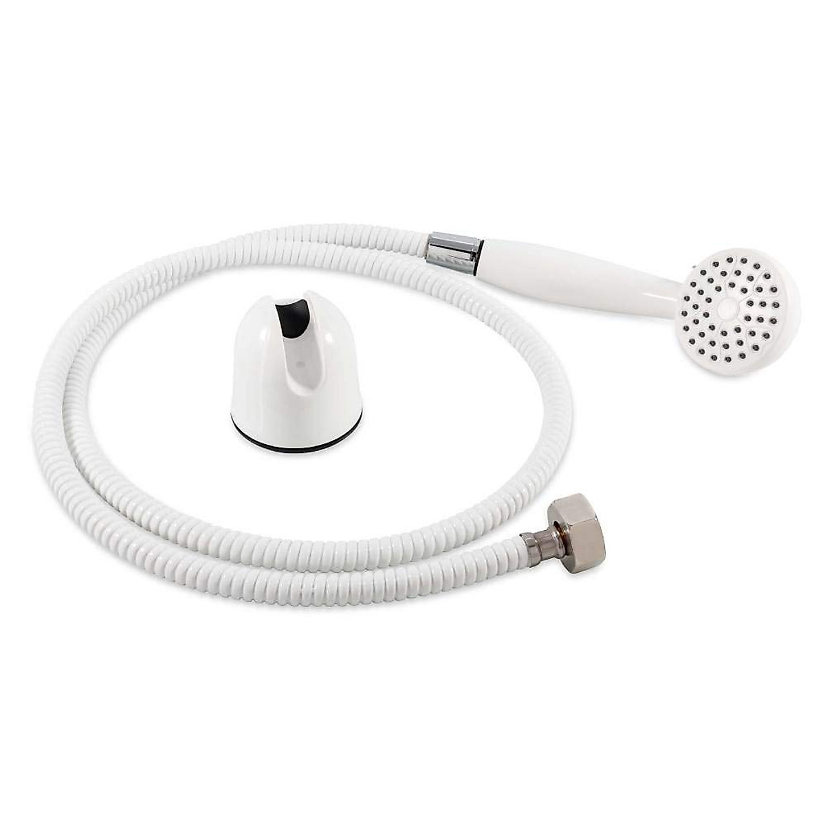 Camco 43762 RV Outdoor Shower Head Kit with Garden Hose Fitting and Suction Cup Mount - Creates a Hands-Free Shower on The Outside of Your RV