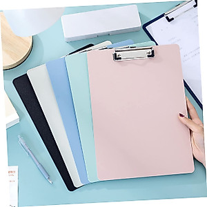 NUOBESTY 4 Pcs Writing pad Paper Folder exam Paper Clips folders Plastic Office File folders Small Plastic clipboards Artist Drawing Board Plastic Writing Board Document Organizer Simple a4