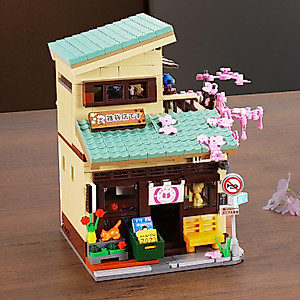 MISINI Japanese Kitty`s Grocery Building Block Building Set, 921/pcs MOC CADA C66015W Street View Series House, Modular House Building Block Model Set for Teenagers and Adults