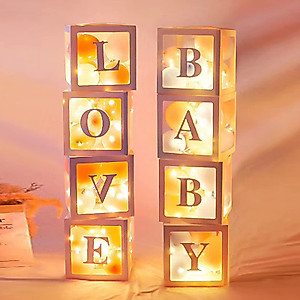 Agyvvt Wedding Party Birthday Balloon Box Decorations (4 Pink Boxes) | 4Letters (L O V E)