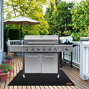 WLEAFJ Under Grill Mat, Fire Pit Mat Fireproof Mat, 36 x 48 inches Grill Mats for Outdoor Grill Deck Protector, BBQ Mat for Under BBQ, Perfect for Charcoal Grills, Gas Grills, Oil Fryers and Smokers