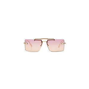 Versace Women's Medusa Rimless Sunglasses, Gold/Clear Orange Fuchsia, One Size