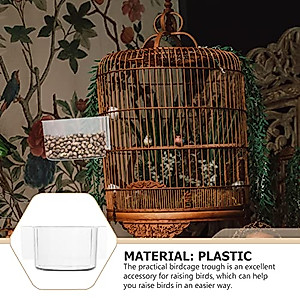 TEHAUX Birds Feeder, 2pcs Bird Cage Cups Prevents Spillage Thickened Semicircle Bird Bowls Clear Bird Water Dispenser for Bird Pigeon Parrot