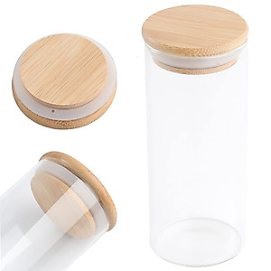Amosfun 380ml Glass Jar Sealed Food Storage Container with Lids for Kitchen Spice Coffee Loose Bean Sugar Salt