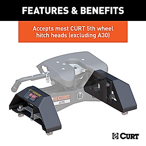 CURT 16029 Replacement Chevrolet Silverado, GMC Sierra 2500, 3500 HD Puck System 5th Wheel Legs, 25,000 lbs, Hitch Head Required