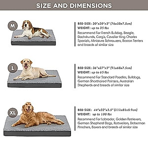 Codi Orthopedic Dog Beds XL for Extra Large Dogs with Memory Foam, Reversible Dog Mat with Removable Cover, Waterproof Pet Bed Machine Washable, Grey