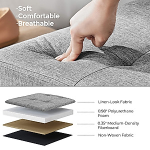 SONGMICS Storage Ottoman, Foldable Storage Bench, 15 x 43 x 15 Inches, Flipping Lid, 660 lb Load Capacity, for Entryway, Living Room, Bedroom, Ash Gray ULSF71G