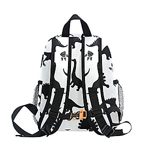 OREZIDinosaur CartoonToddler Bag with Removable Chest Clip Travel Bag Snack diapers Bag Preschool Backpack for Kids Little Boy Girls