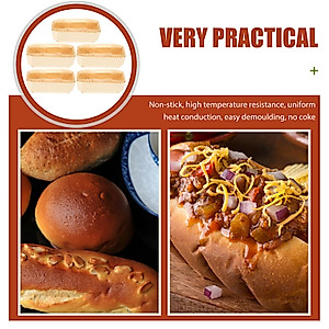 Luxshiny 5Pcs Wooden Baking Molds, Disposable Loaf Pans with Paper Liners Grease Proof Wood Containers Food Baking Pan For Banana Bread Meatloaf